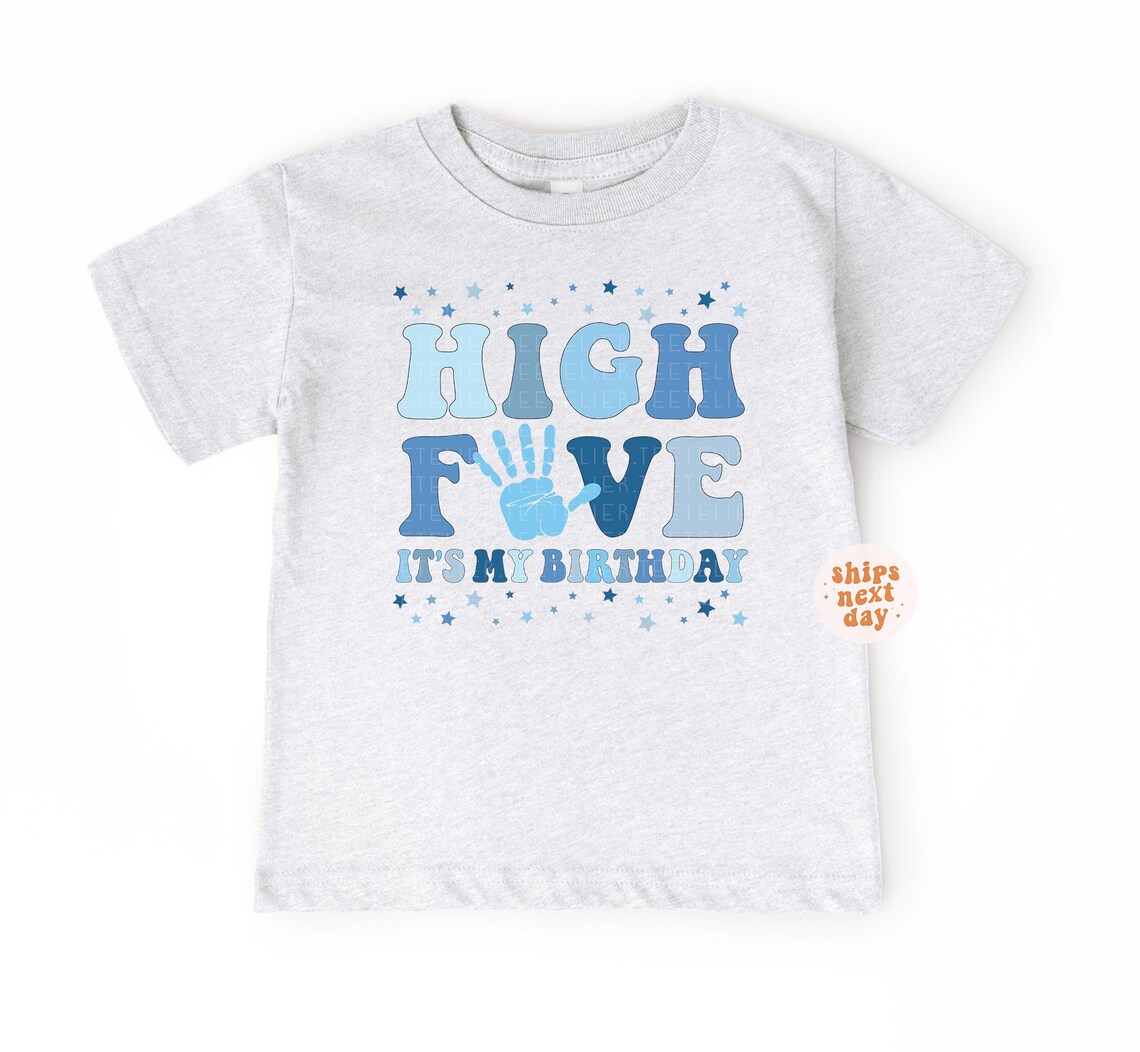 5th Birthday Shirt High Five Shirt Boys Fifth Birthday Shirt 5th ...