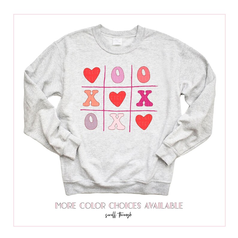 Valentine Sweatshirt XOXO Tic Tac Toe Valentines Shirts for Girls Love ...