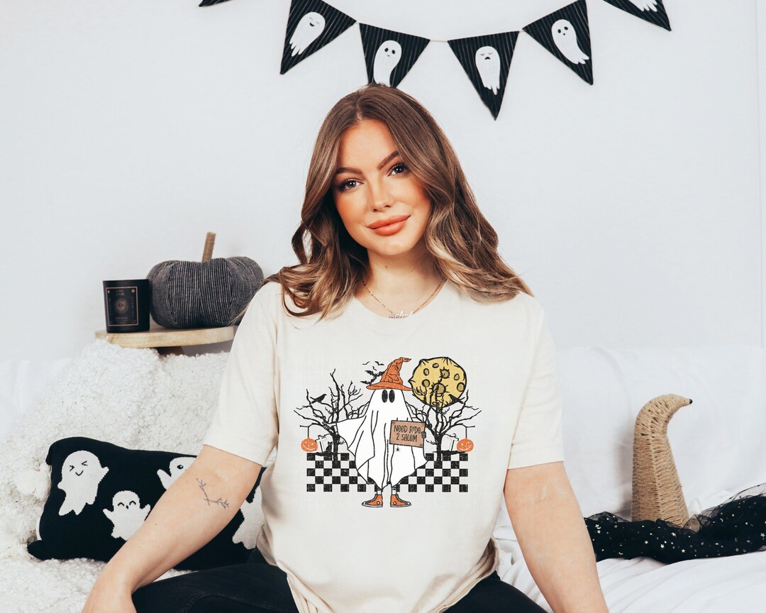 Ghost Shirt Need Ride 2 Salem Funny Halloween Shirts Boo Spooky Season ...