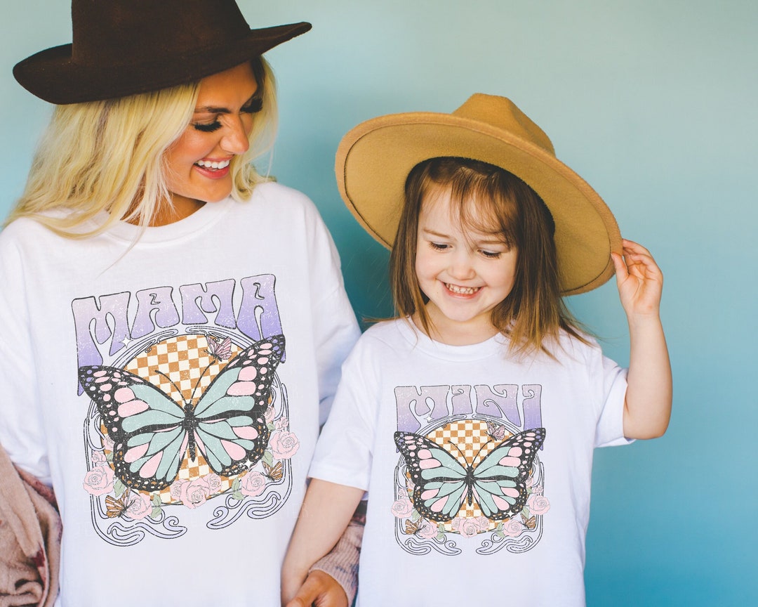 Mama Shirt Mini Shirts Mothers Day Shirts Floral Butterfly Mommy & Me ...