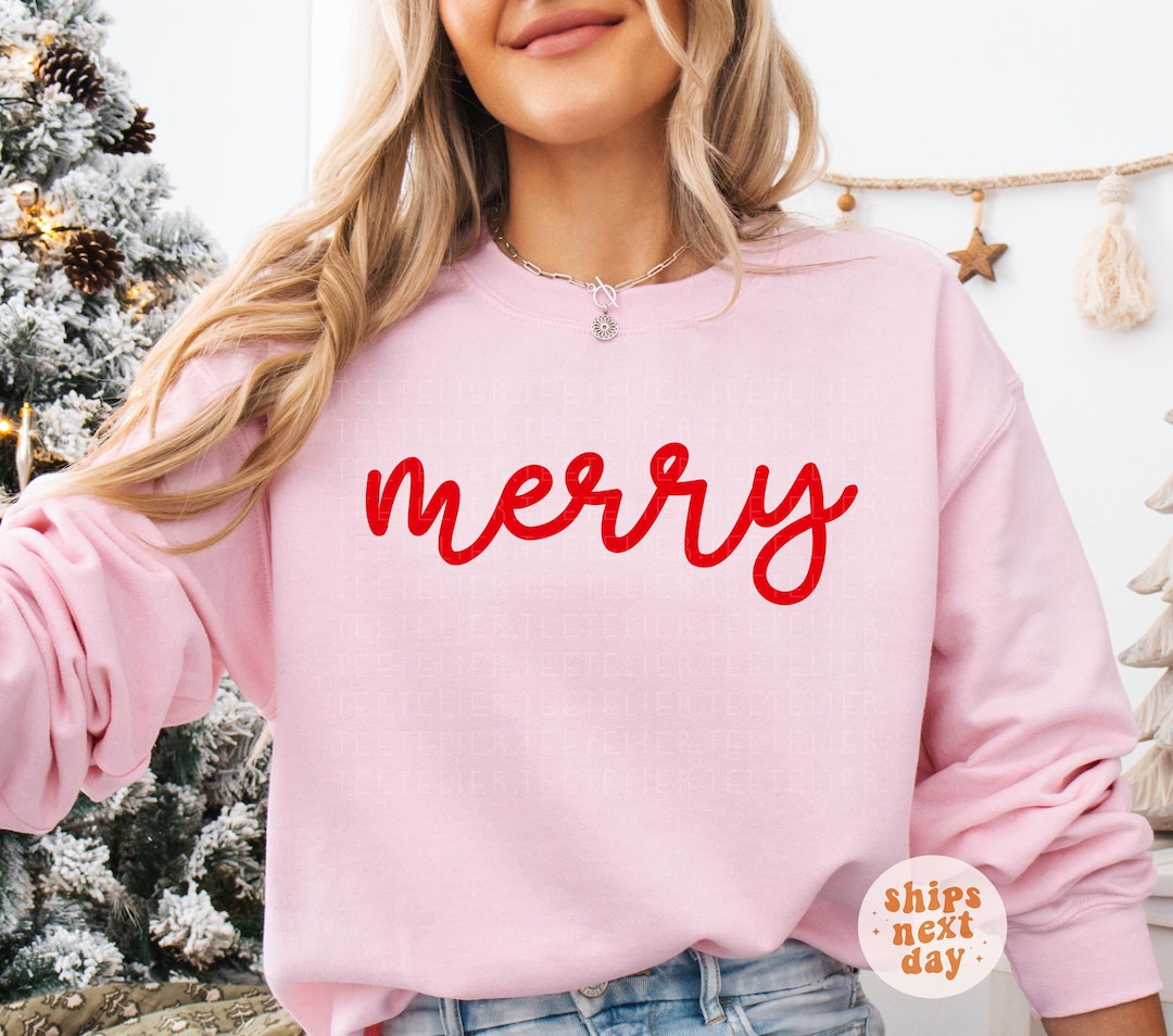 Christmas Sweatshirts Merry Sweatshirt Christmas Crewneck Pullover XMAS ...