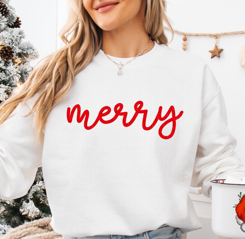 Christmas Sweatshirts Merry Sweatshirt Christmas Crewneck Pullover XMAS ...