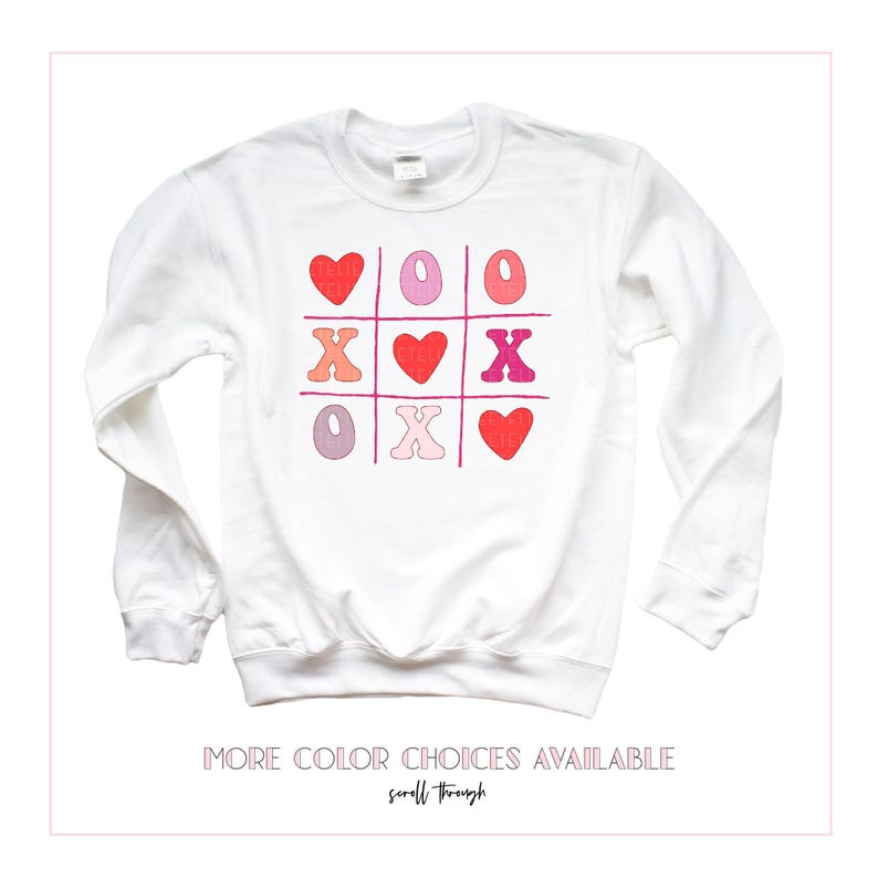 Valentine Sweatshirt XOXO Tic Tac Toe Valentines Shirts for Girls Love ...