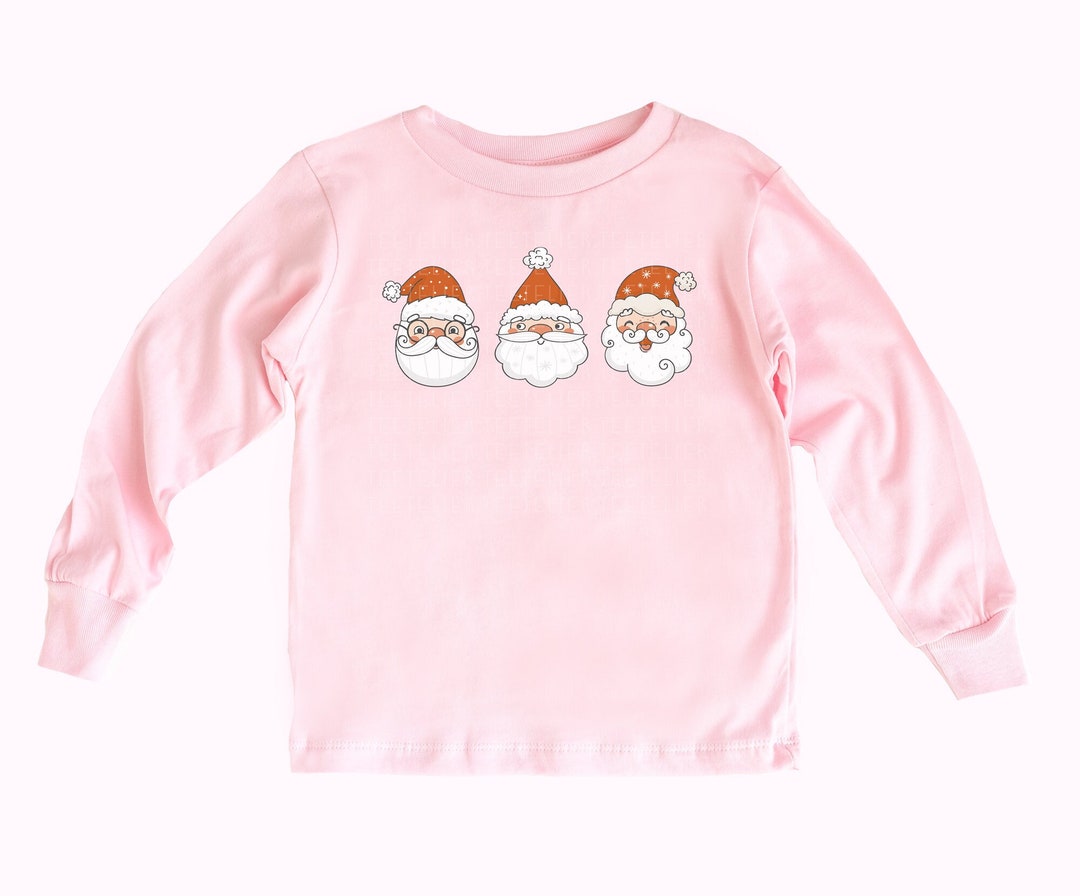 Santa Claus Long Sleeve Shirt Christmas Shirts for Kids Holiday Toddler ...