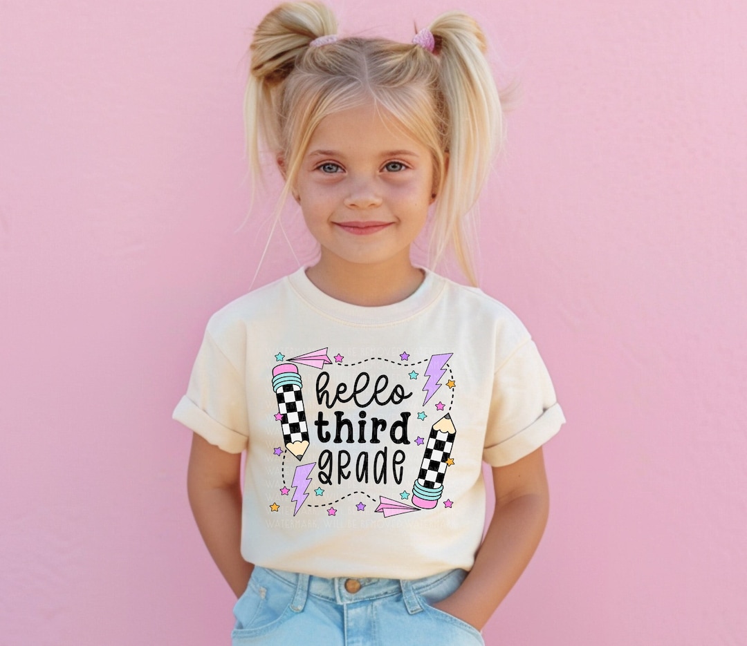3rd Grade Shirt Back to School Shirt Kids Hello Third Grade Tee Girls ...