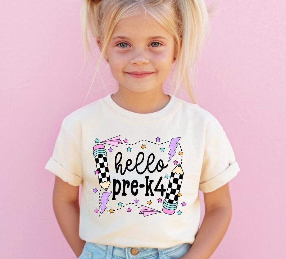 Pre-k4 Shirt Back to School Shirt Kids Hello Prek4 Tee Girls 1st Day of ...
