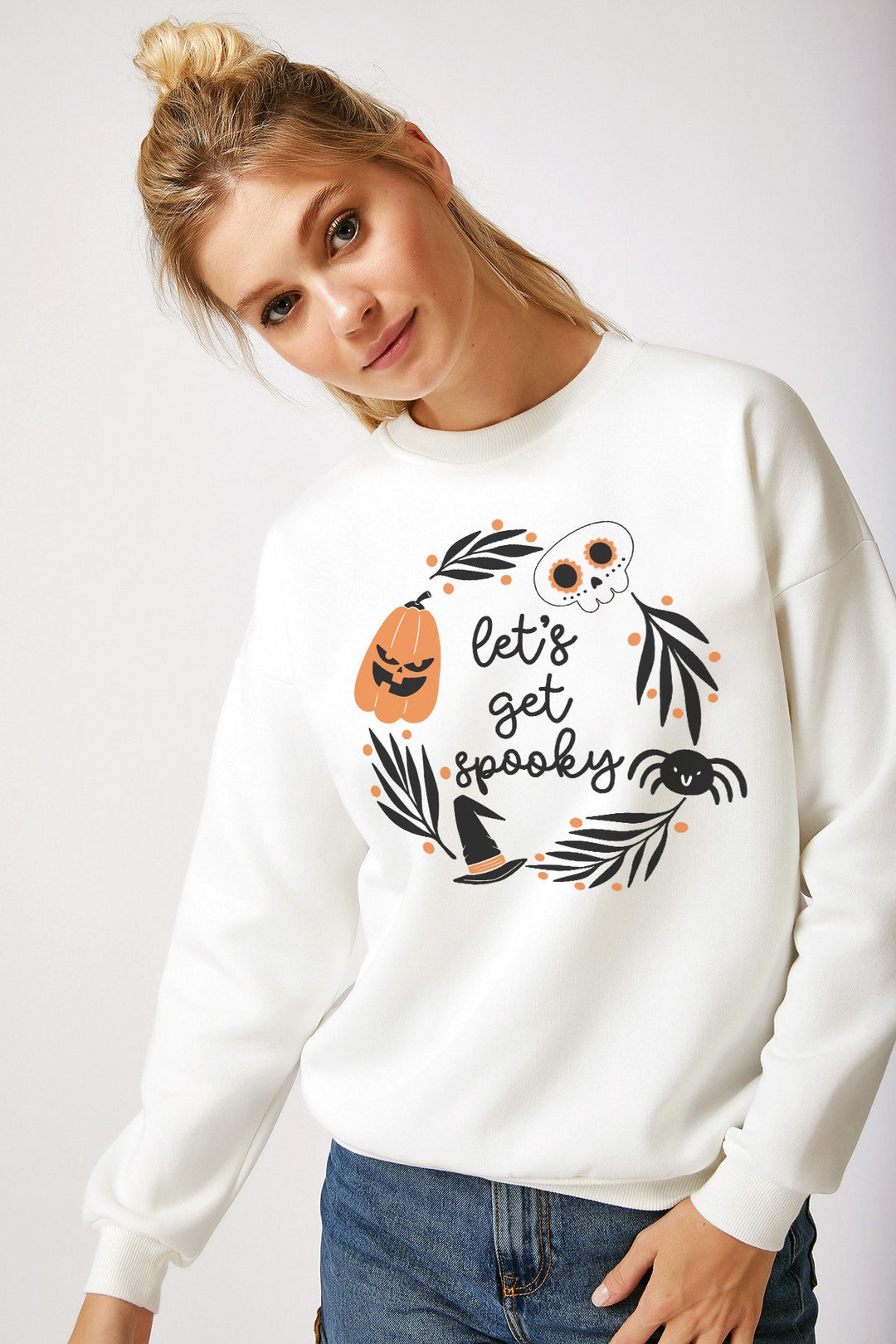 Lets Get Spooky Sweatshirt,halloween Sweatshirt,spooky Sweatshirt,witch ...
