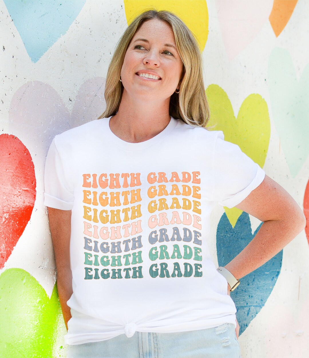 Eighth Grade Teacher Shirt Retro, 8th Grade Team Shirts, First Day of ...