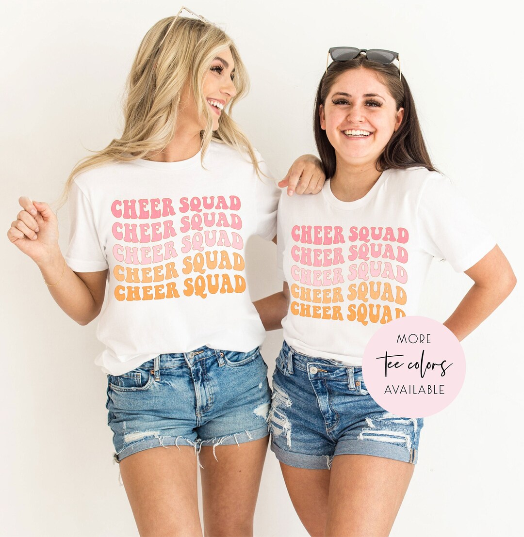 Cheer Squad Shirts, Cheerleader Graphic Tee, Cheer T-shirt, Cute Retro ...