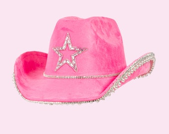 Cowgirl Hat Blue Star Embellished Studded Rhinestone Star Cowboy Hat ...