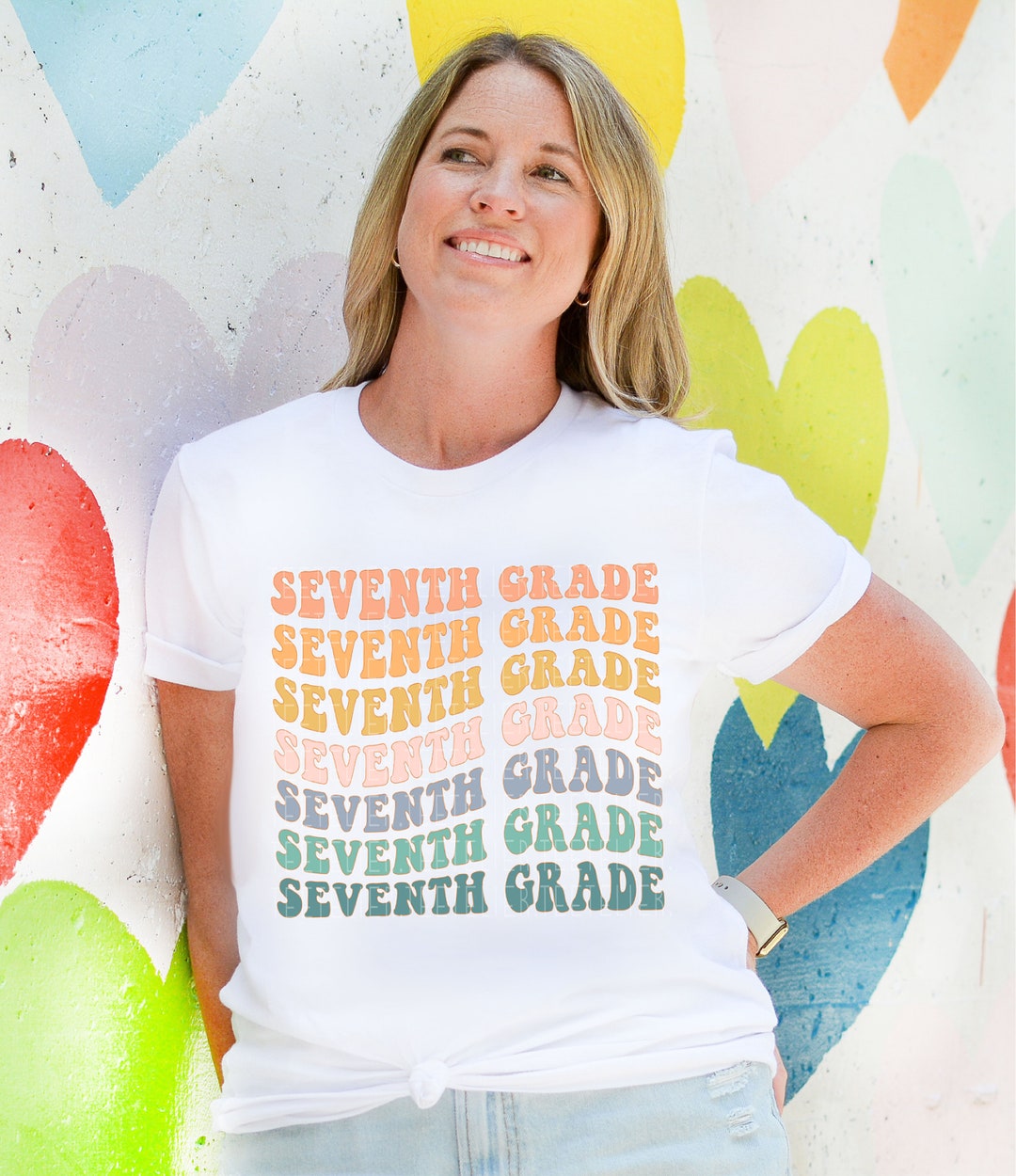 Seventh Grade Teacher Shirt Retro, 7th Grade Team Shirts, First Day of ...