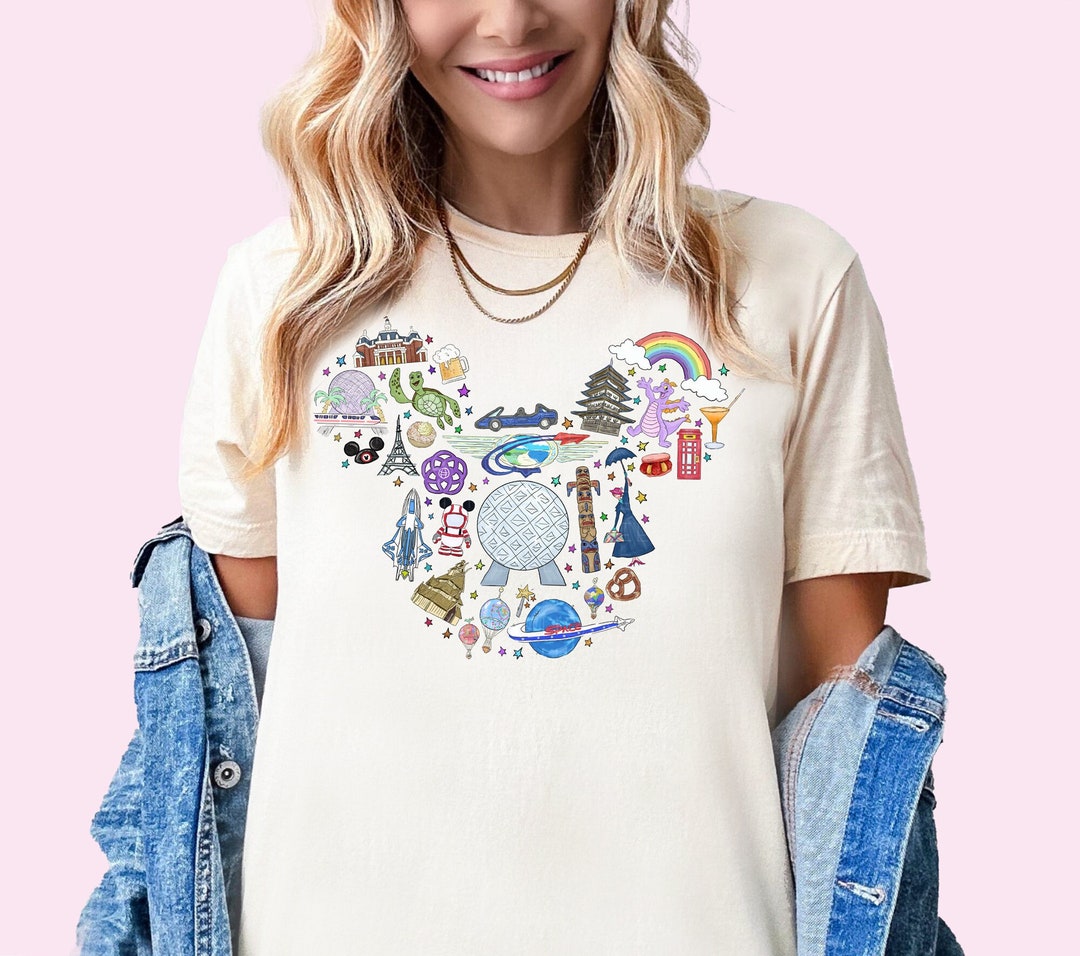 Epcot Shirt Epcot World Traveler Shirt Mouse Ears Epcot Doodles Tshirt ...