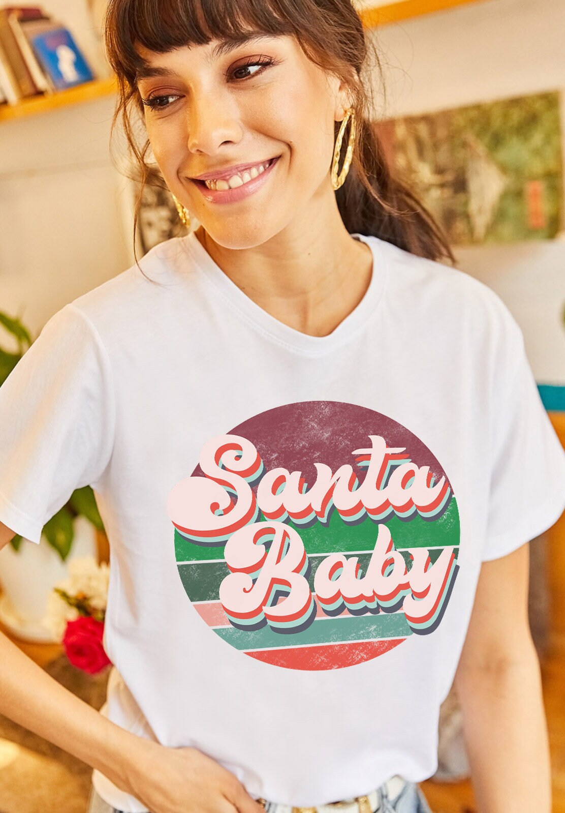 Retro Santa Baby Shirt Christmas Shirts For Women Retro | Etsy