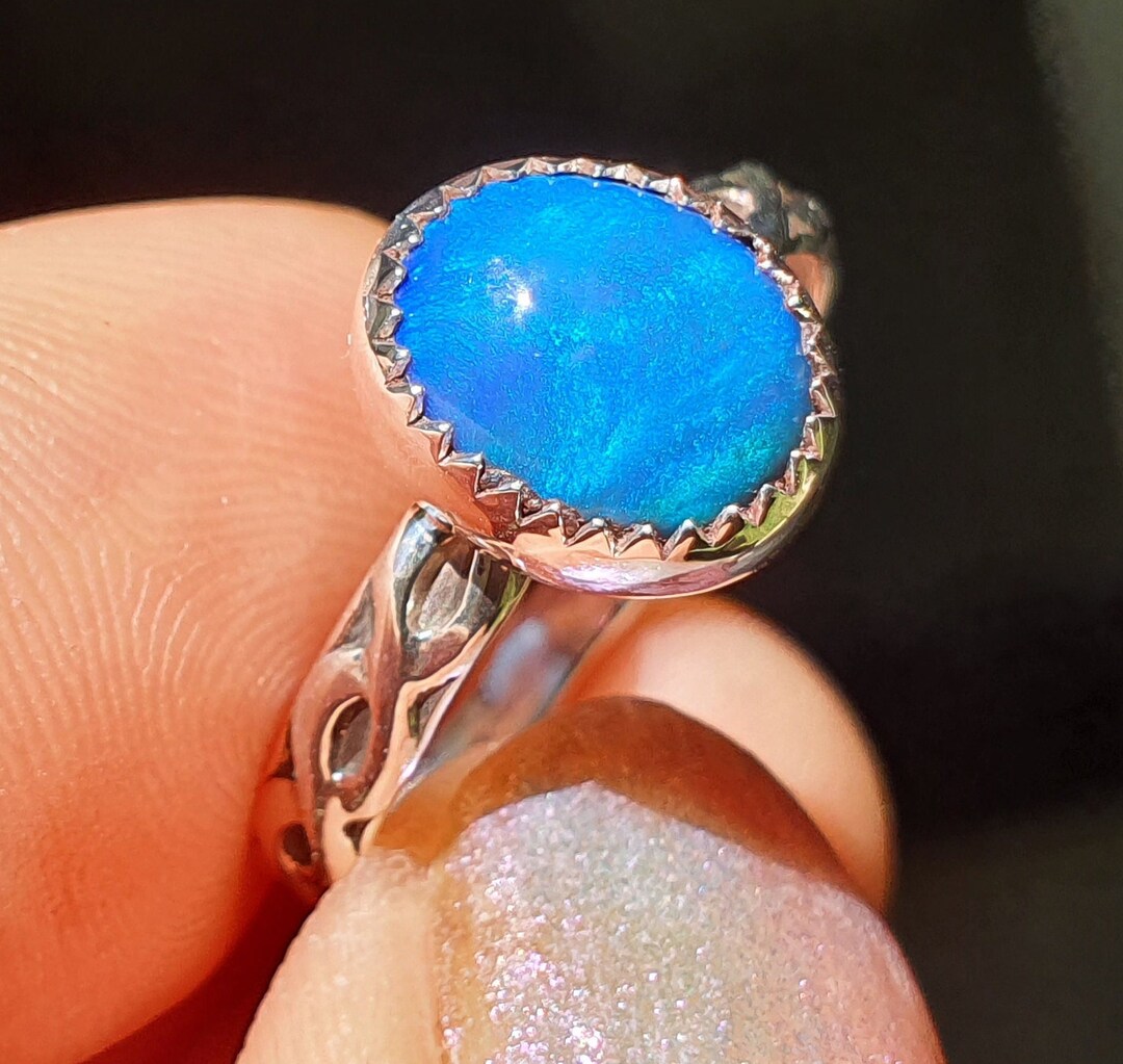 Lightning Ridge Opal Ring- Australian Opal Ring -opal Ring - Opal- Opal ...