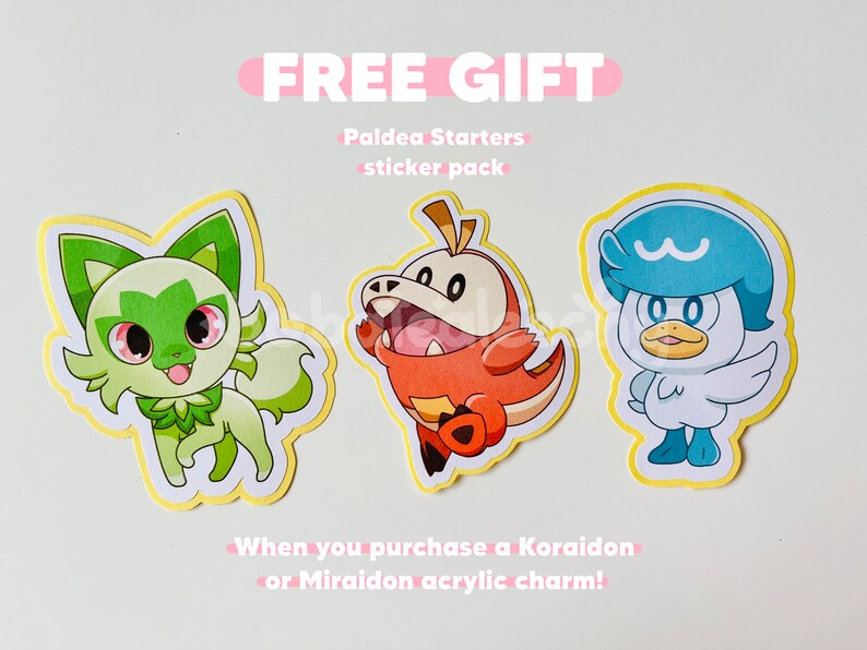 Paldea Starter Stickers X3 Pack - Etsy