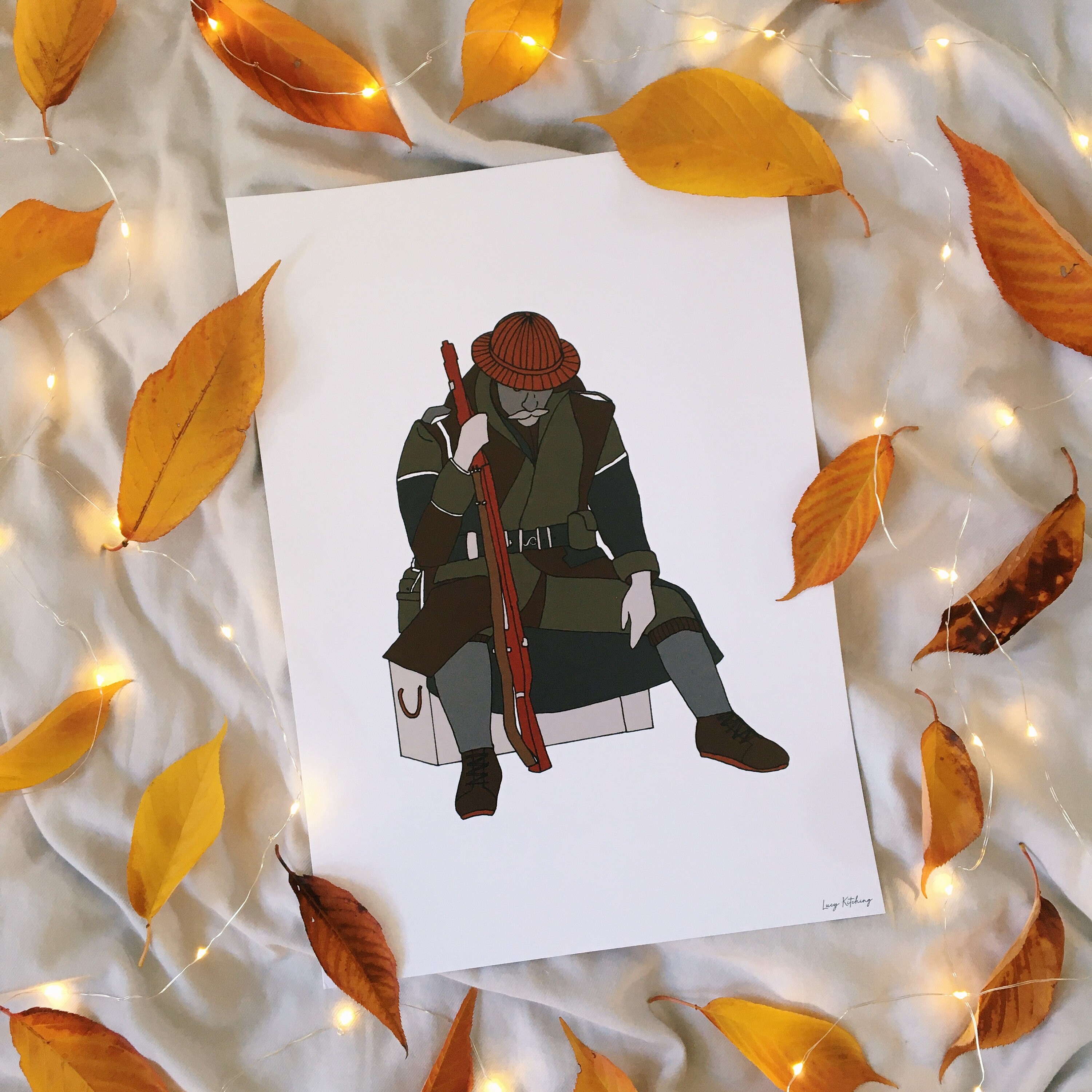 Tommy Statue, Seaham, Hand Illustrated Print - Etsy