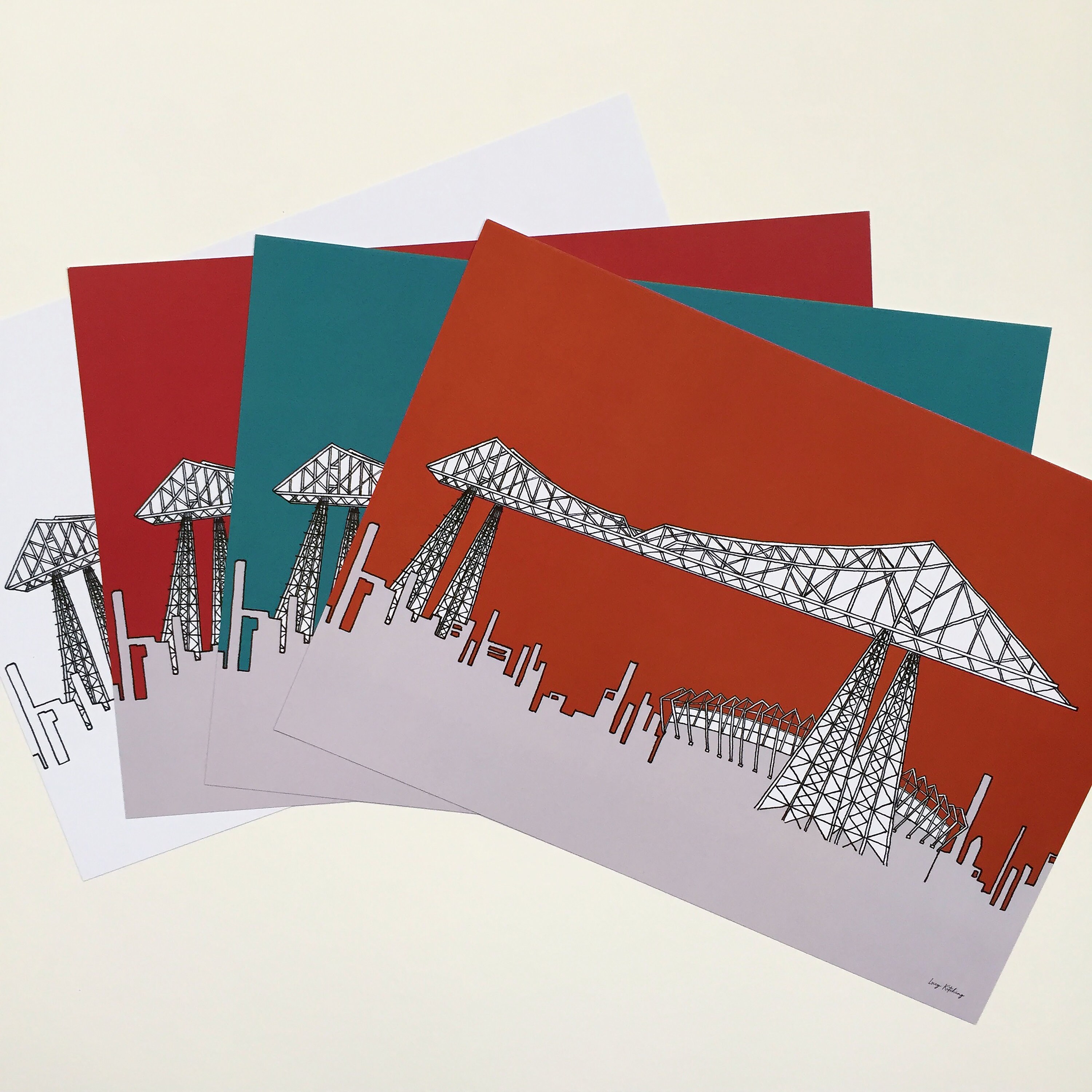 Transporter Bridge Riverside Stadium Teesside Skyline Hand - Etsy