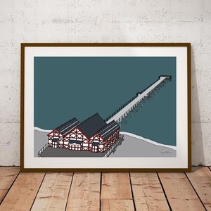 Saltburn Pier Hand Illustrated Print - Etsy UK