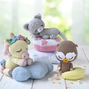 Sleeping Crochet Animals Amigurumi Crochet Pattern PDF, Eng, Ger - Etsy