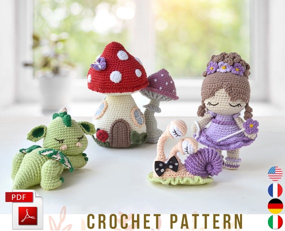 Crochet Amigurumi Pattern Fairy Tale Fantasy Creatures Eng - Etsy