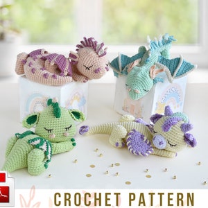 Sleeping Crochet Dragons Amigurumi Pattern, Pdf, Eng, Ger, Ita, Fra - Etsy