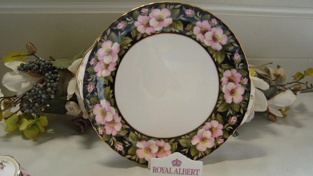 Royal Alber Provincial Flowers Large Cake Plate in Beautiful Condition ...