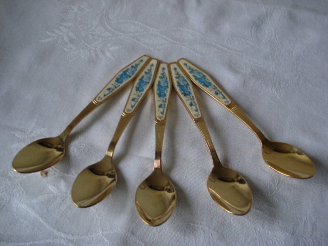 Royal Albert Moonlight Rose 5 Teaspoons in Nice Condition - Etsy