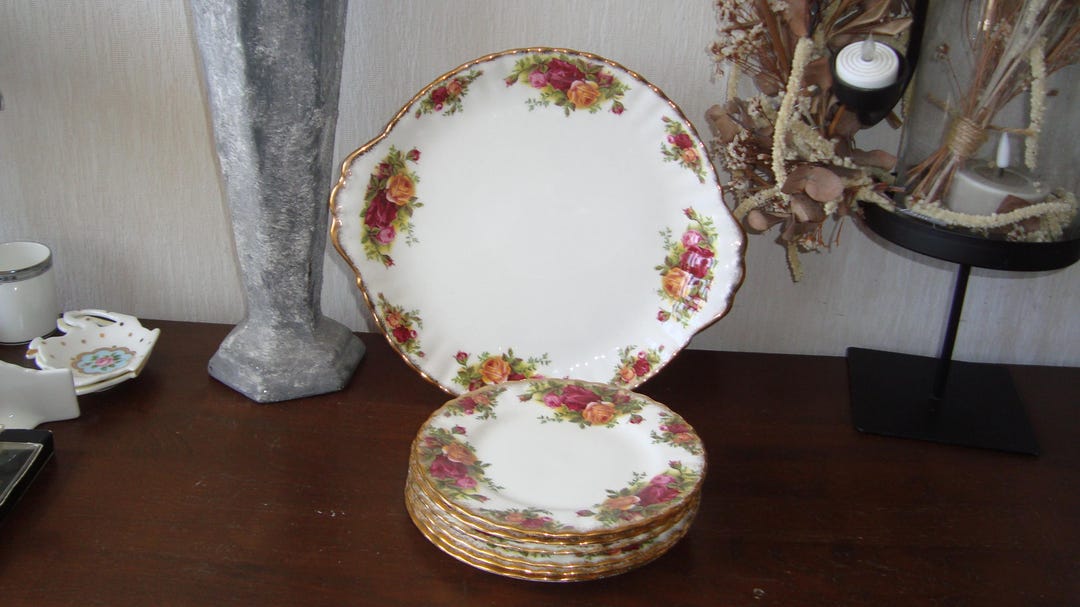 Royal Albert Old Country Roses 7 Delig Gebak Stel in Mooie Staat Ook De ...