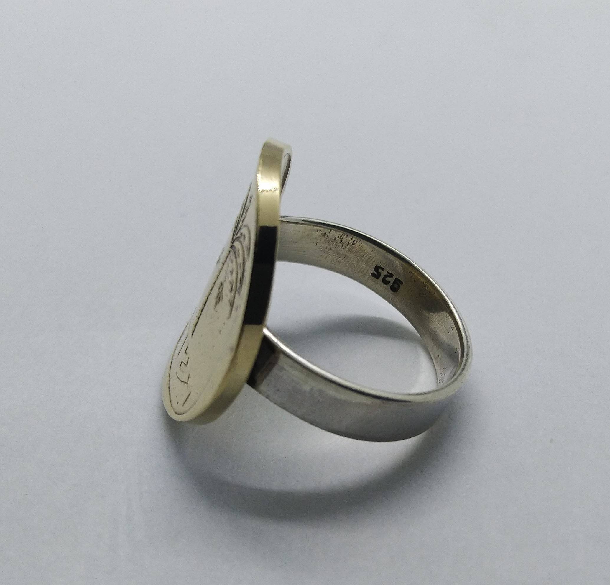 Handmade Vintage Coin Ring Israeli Palm Tree Coin Sterling | Etsy