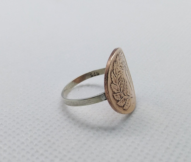 Handmade Vintage Coin Ring New Zealand Fern Leaf Coin - Etsy