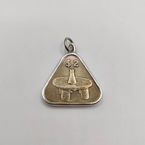 Handmade Coin Pendant, Cook Islands Triangular Coin Sterling Silver ...