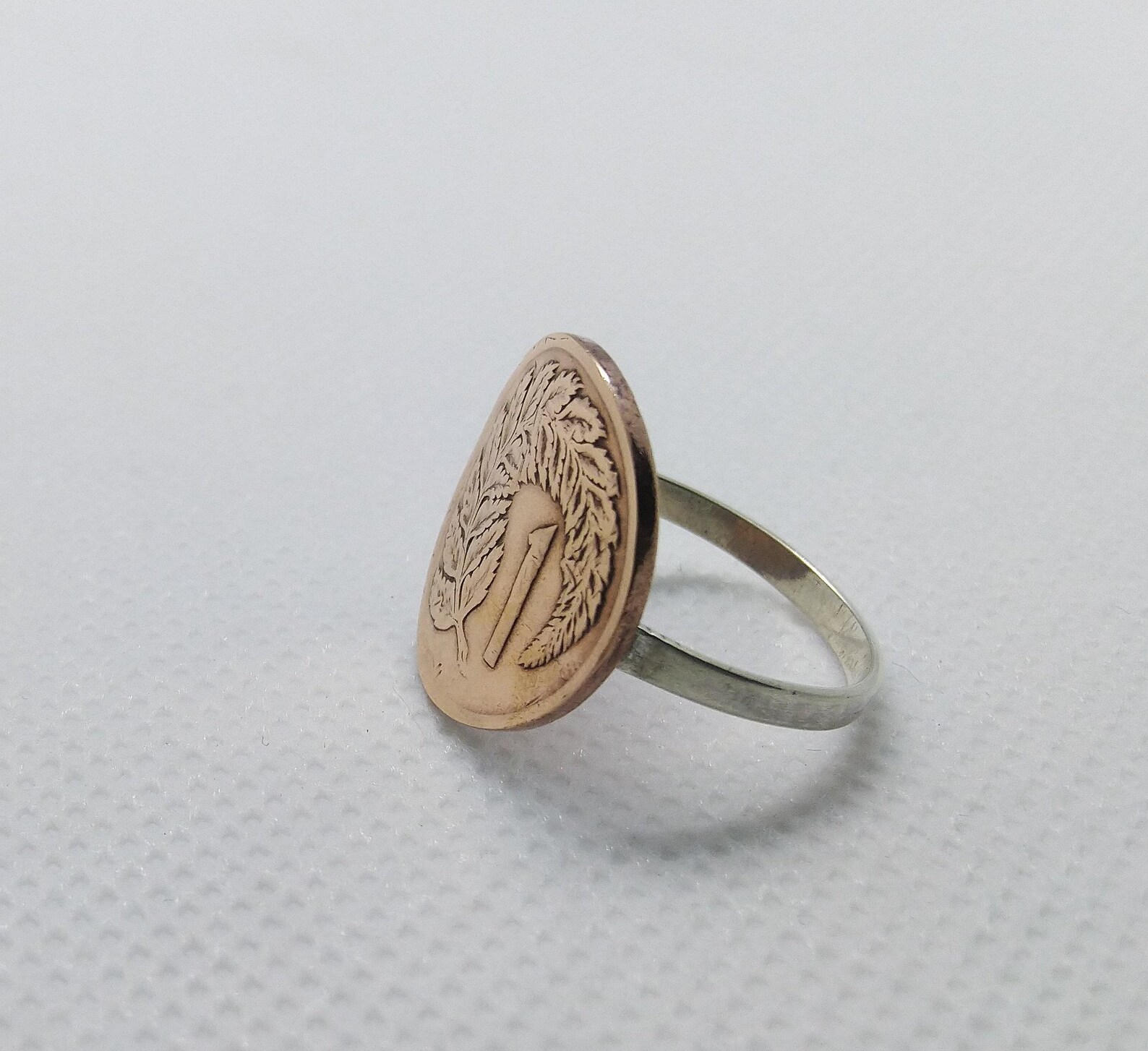 Handmade Vintage Coin Ring New Zealand Fern Leaf Coin - Etsy
