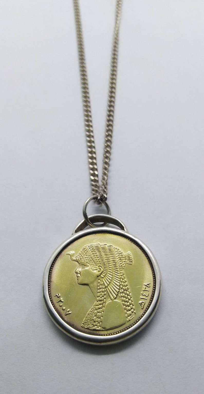 Handmade Vintage Coin Pendant Egyptian Cleopatra Coin | Etsy