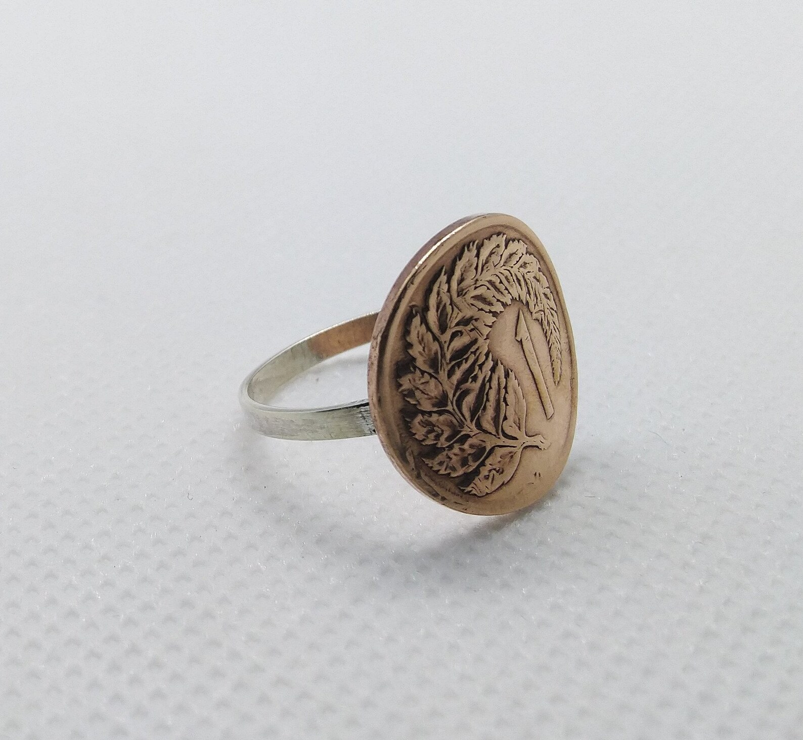 Handmade Vintage Coin Ring New Zealand Fern Leaf Coin - Etsy