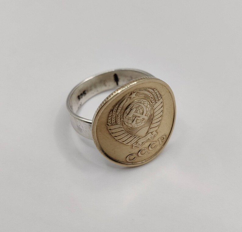 Handmade Vintage Coin Ring, Soviet Union Coin Sterling Silver Ring - Etsy