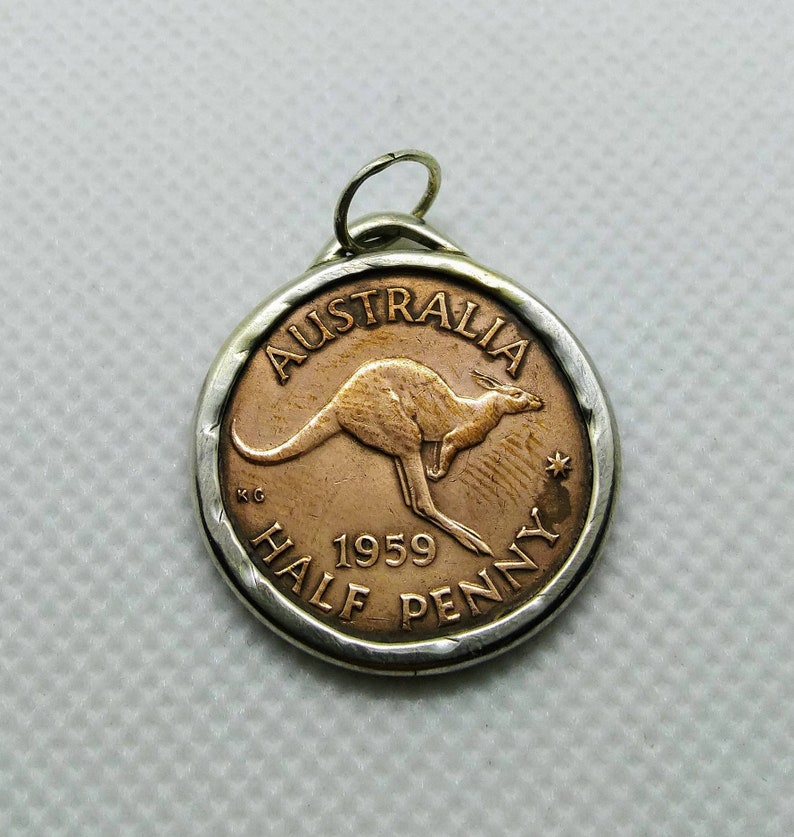 Handmade Vintage Coin Pendant Australian Kangaroo Coin | Etsy