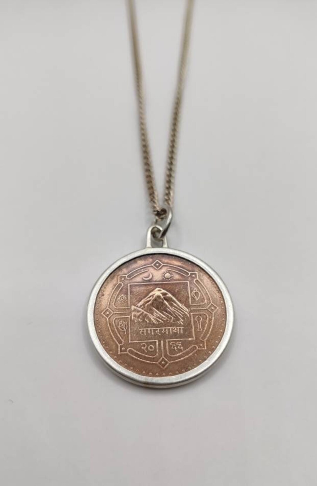 Handmade Coin Pendant, Nepali Mount Everest Coin Sterling Silver ...