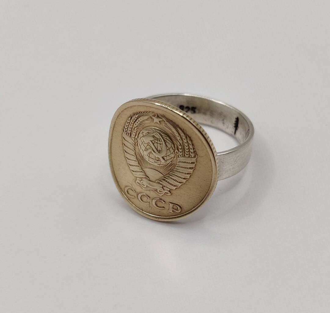 Handmade Vintage Coin Ring, Soviet Union Coin Sterling Silver Ring - Etsy