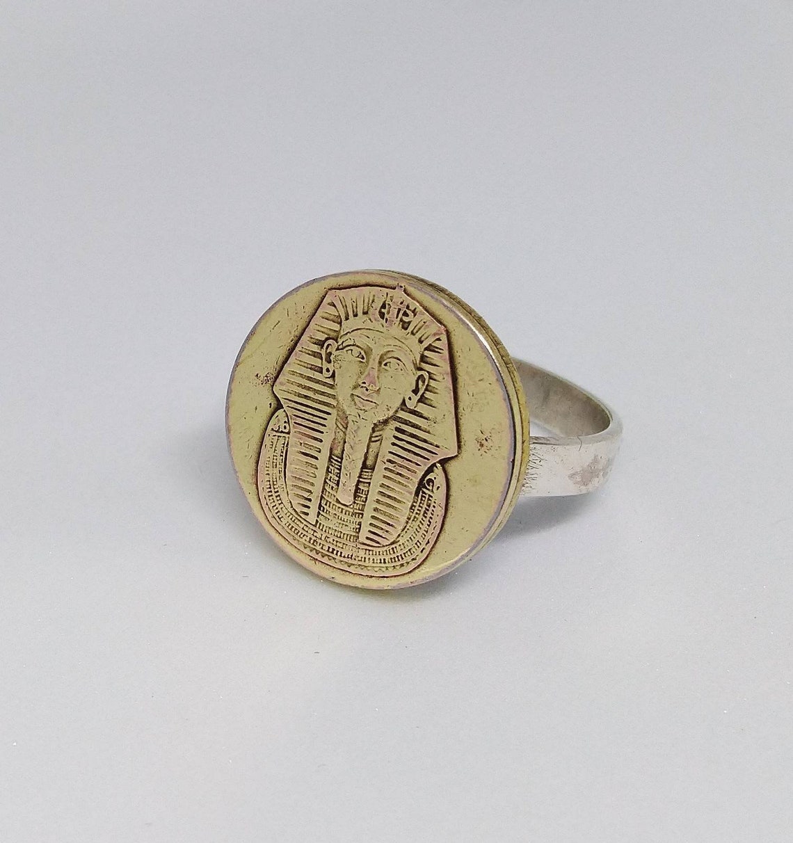Handmade Vintage Coin Ring Tutankhamun Egyptian Coin Sterling - Etsy