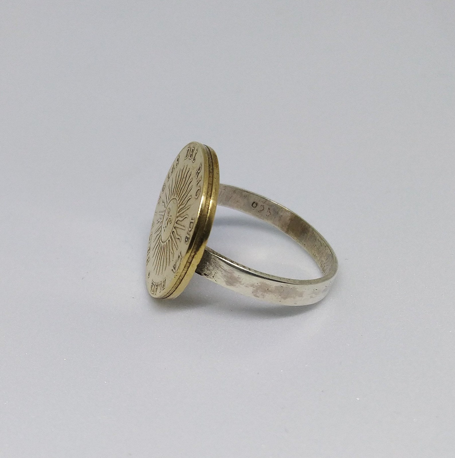 Handmade Vintage Coin Ring Argentinian Sun Coin Sterling - Etsy