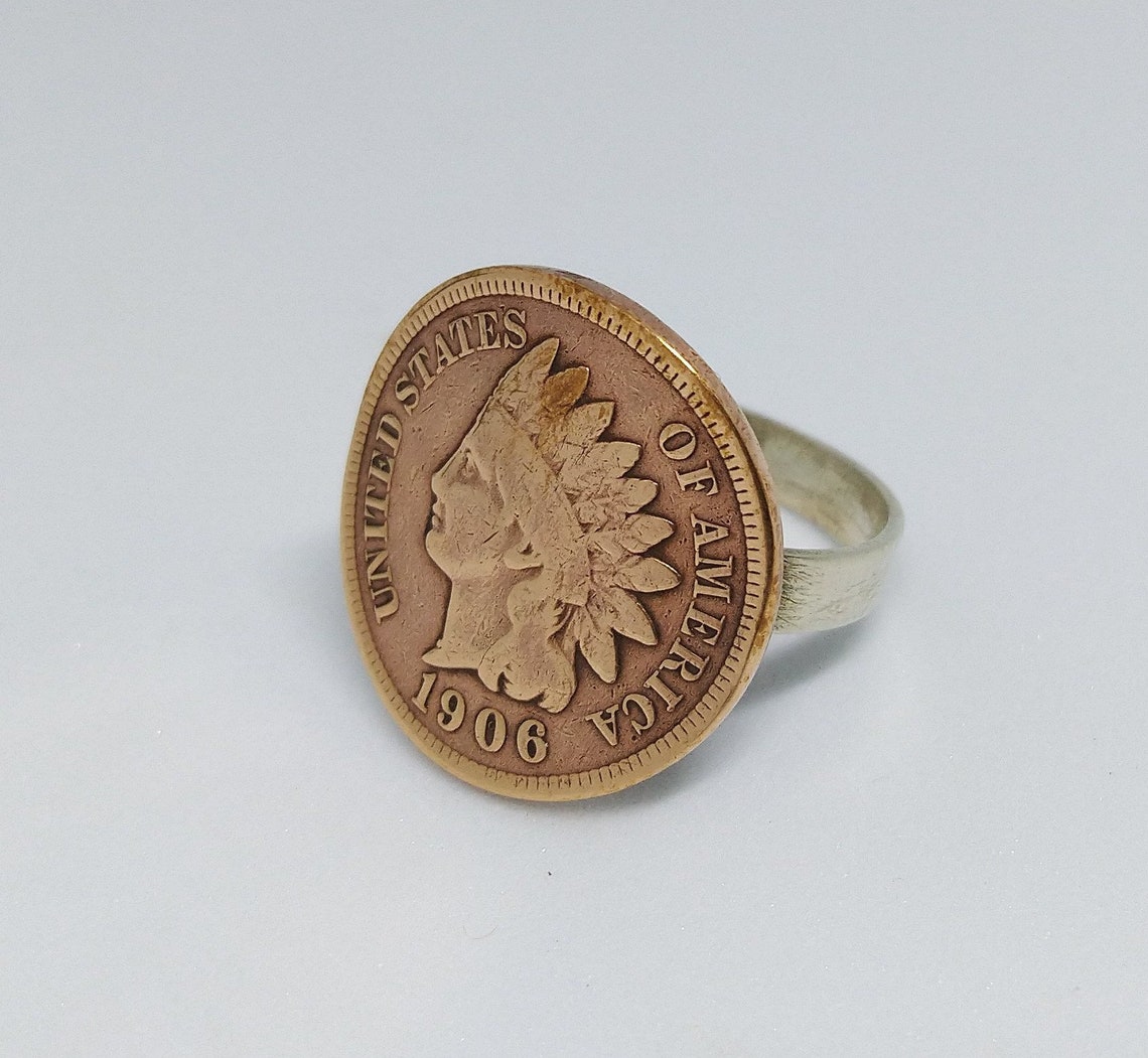 Handmade Antique Coin Ring USA American Indian Head Penny - Etsy