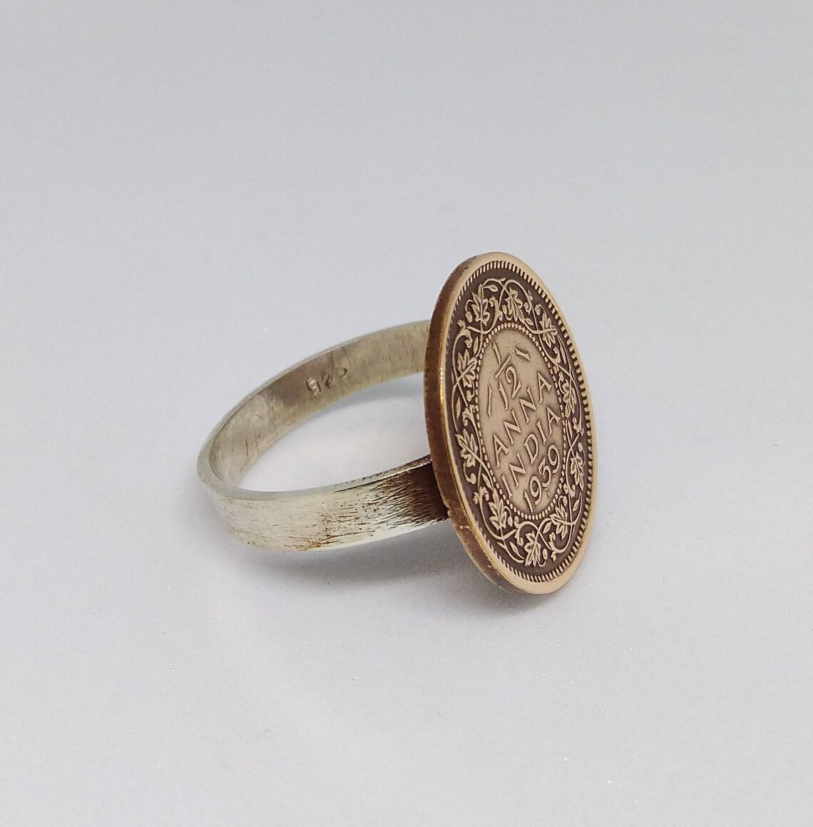 Handmade Coin Ring British India Flat Coin Sterling Silver - Etsy