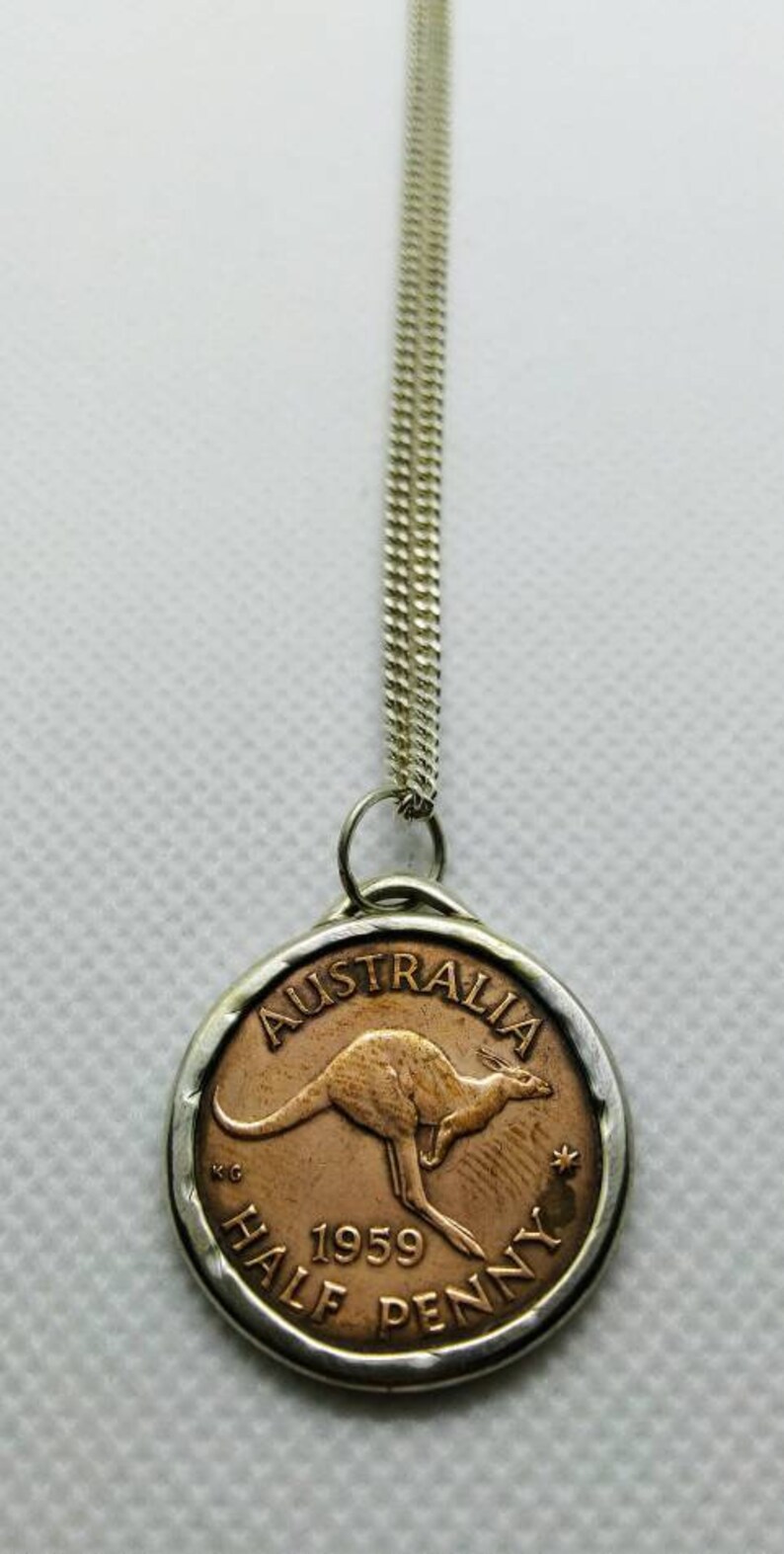 Handmade Vintage Coin Pendant Australian Kangaroo Coin | Etsy