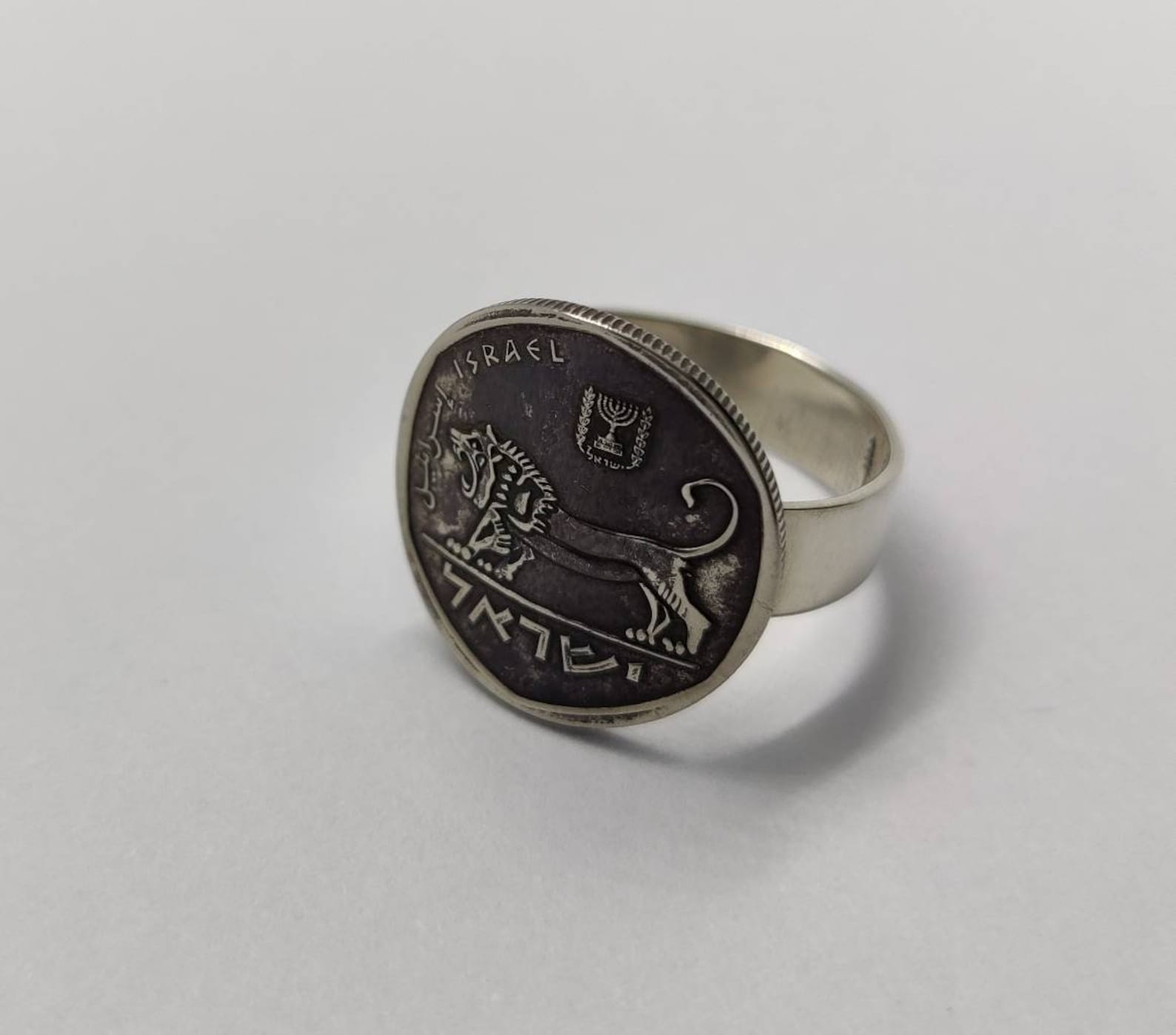 Handmade Vintage Coin Ring Israeli Lion of Judah Coin | Etsy