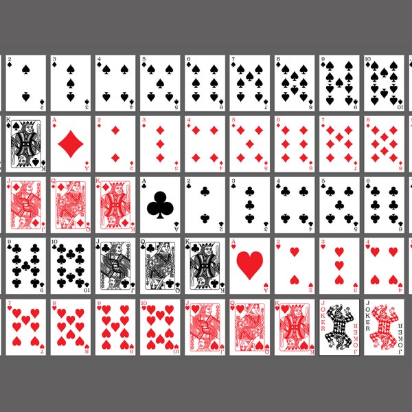 Black and White Deck of Cards Overlay - Etsy