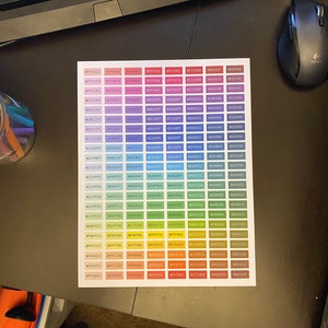 Color Correction HEX Code Color Chart Printable Designer Quick - Etsy ...