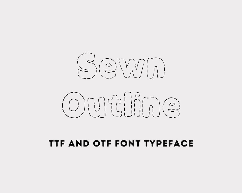 Sewn Outline Font OTF & TTF Cricut or Silhouette Instant - Etsy Canada