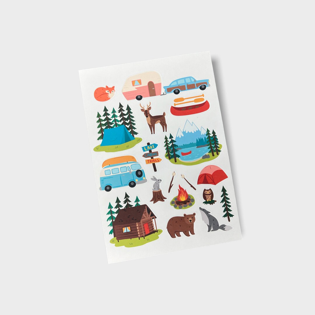 Camping Sticker Sheet - Etsy
