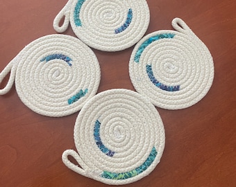 Natural Cotton Rope Coasters - Etsy