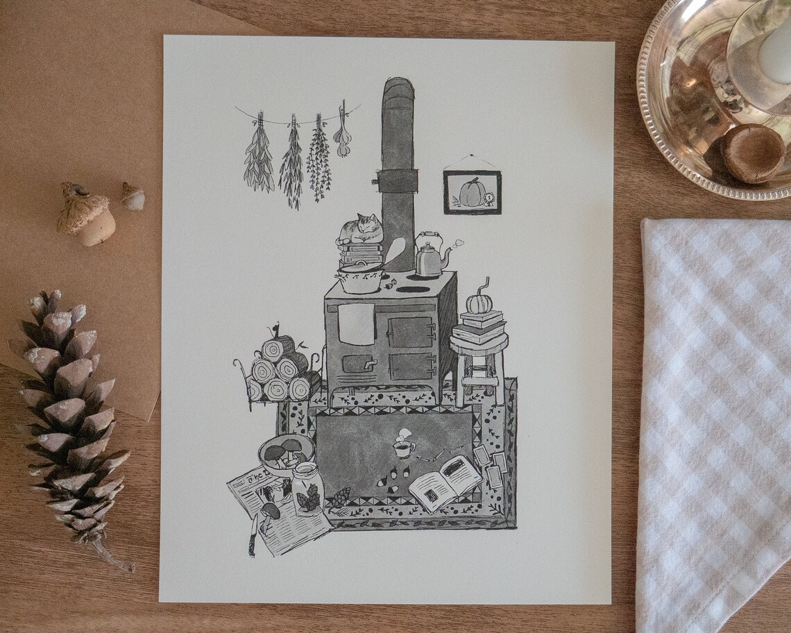 Cozy Cabin Art Print - Etsy